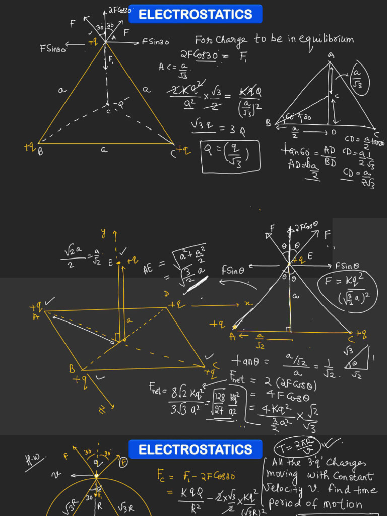 53 Electrostatics L 04 Class Notes AnanthGarg - Akad - 24 - 25 | PDF