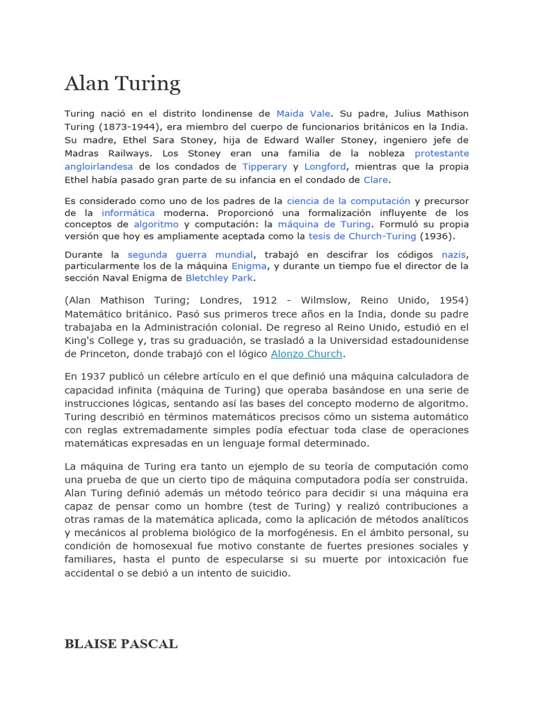 Alan Turing | Descargar gratis PDF | Alan Turing
