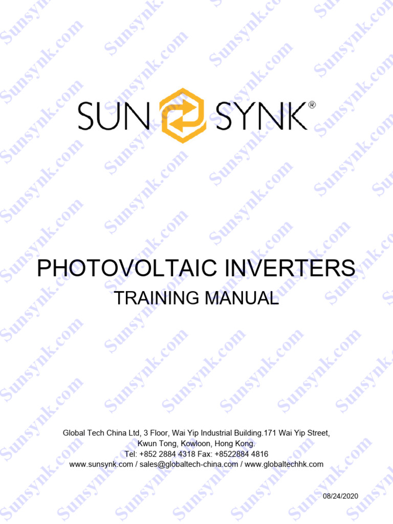Part 1 Training Manual Sunsynk - HQ | PDF