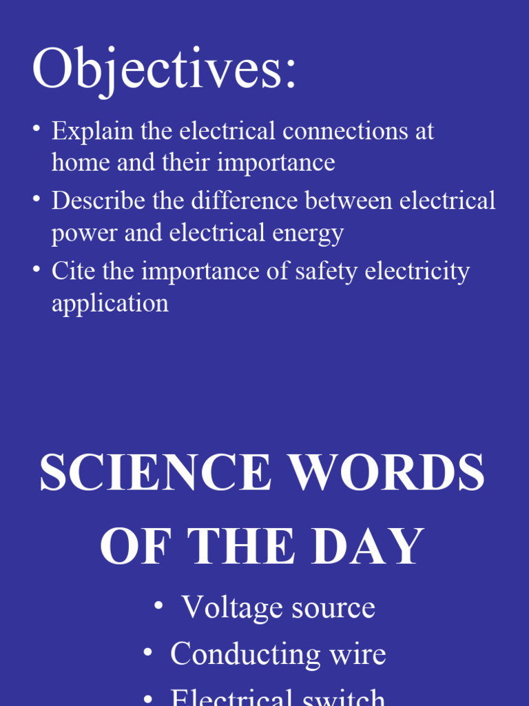 ELECTRICITY - Electrical Connection and Safety Application | PDF ...