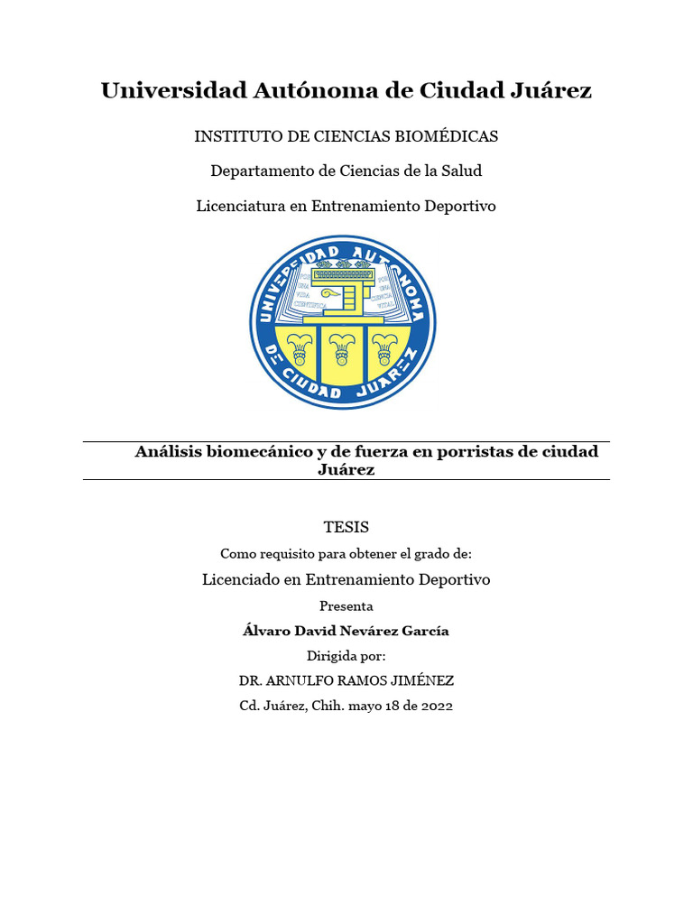 Tesis David Nevarez Revisada | PDF | Fuerza | Animadoras