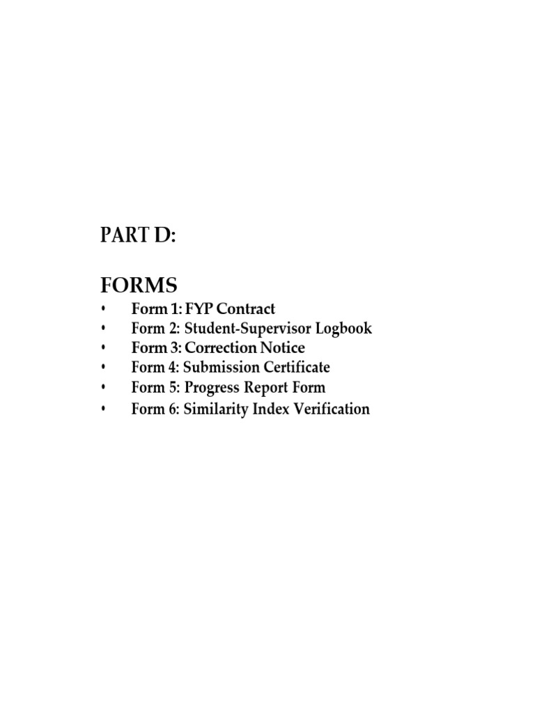 Final Year Project Forms and Guidelines | PDF | Signature
