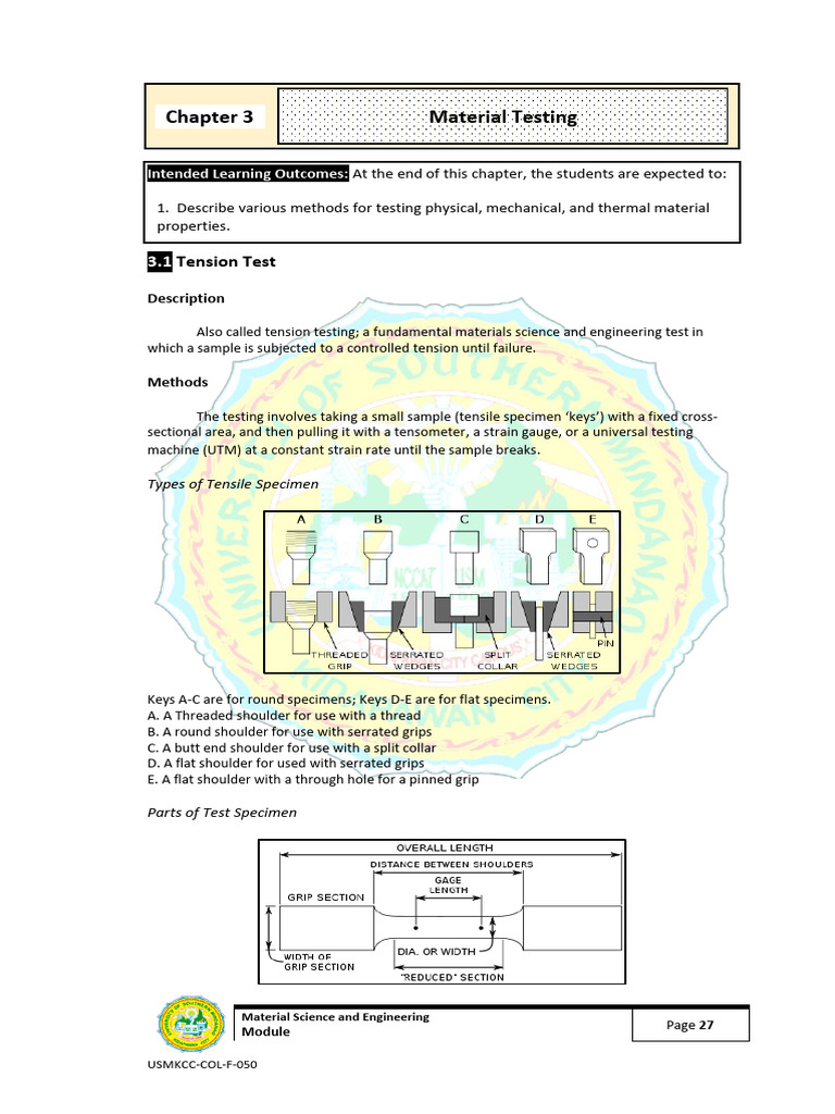 Material Testing | PDF | Beam (Structure) | Strength Of Materials