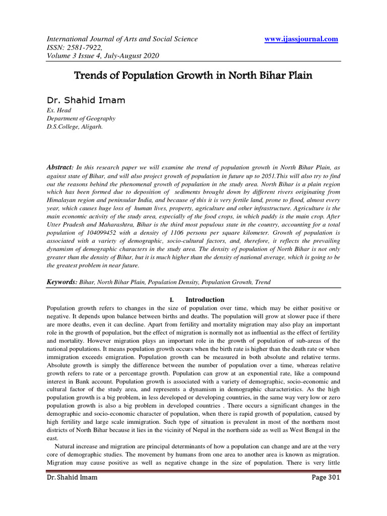 North Bihar Population Growth Trends | PDF | Population Growth | Demography