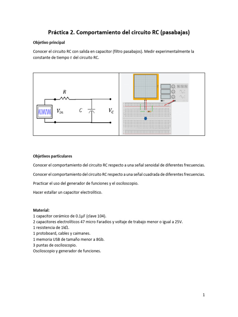 Práctica 2 Eléctrica Pdf Condensador Red Eléctrica