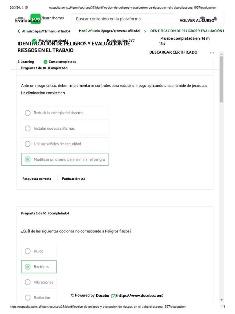 Capacita - Achs.cl - Learn - Courses - 37 - Identificacion de Peligros ... Capacita - Achs.cl - Learn - Courses - 37 - Identificacion de Peligros ...