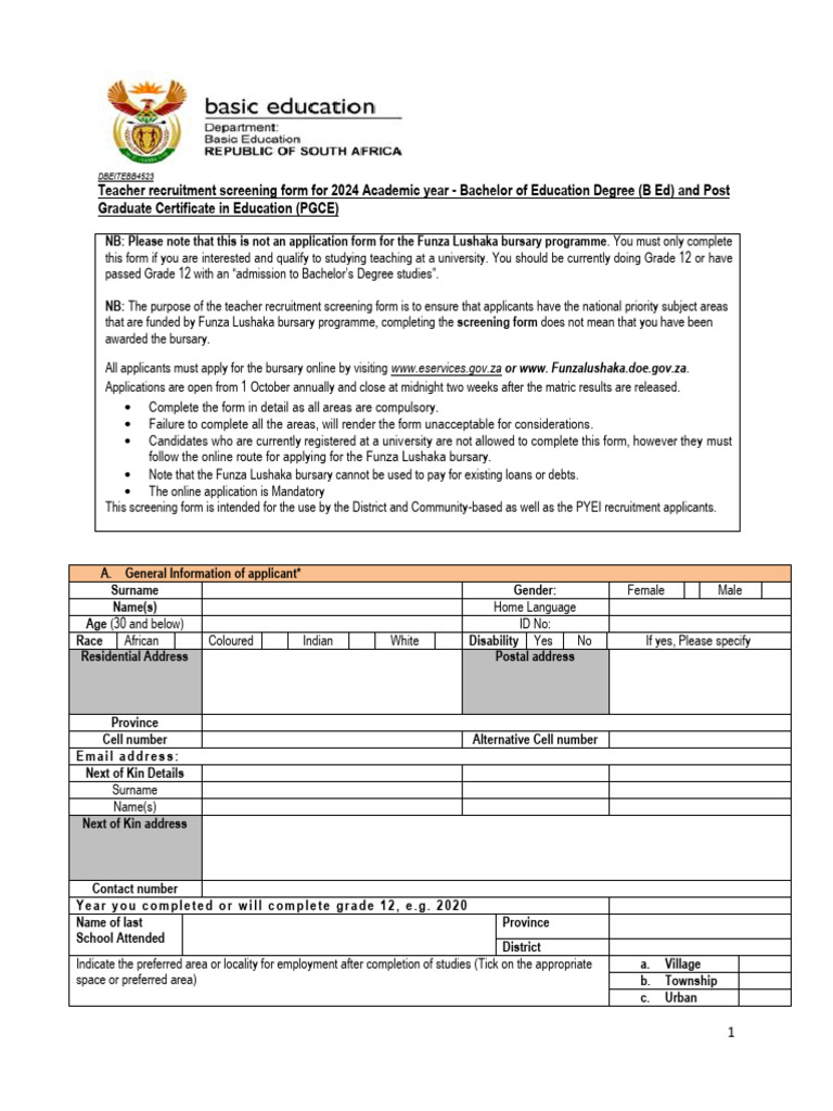 Teacher Recruitment Screening Form 2024 (05 May 2022) | PDF | Criminal Record | Teachers