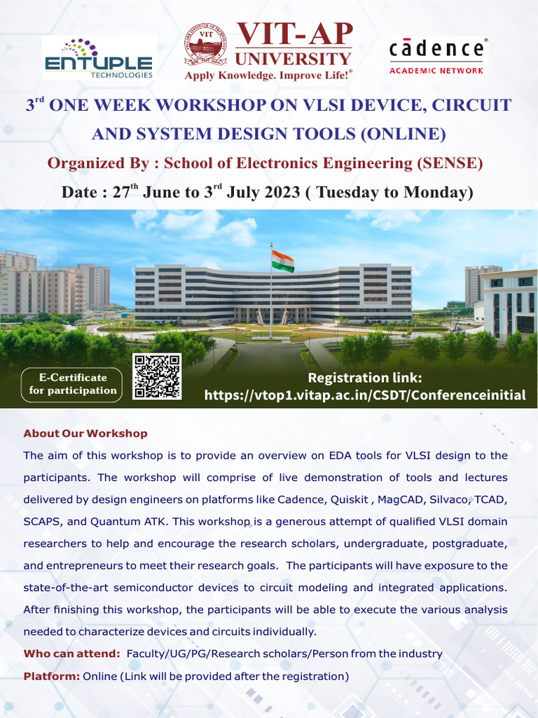 3rd ONE WEEK WORKSHOP ON VLSI DEVICE, CIRCUIT AND SYSTEM DESIGN TOOLS ...