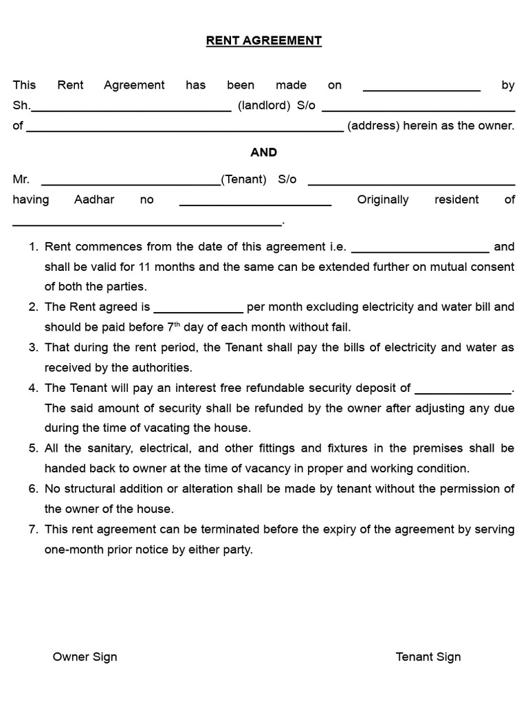 Rent Agreement | PDF