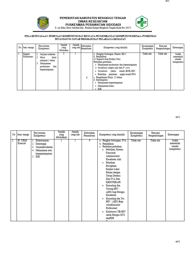 1312 Pola Ketenagaan, Pemetaan Komp, Renc Pengembangan | PDF