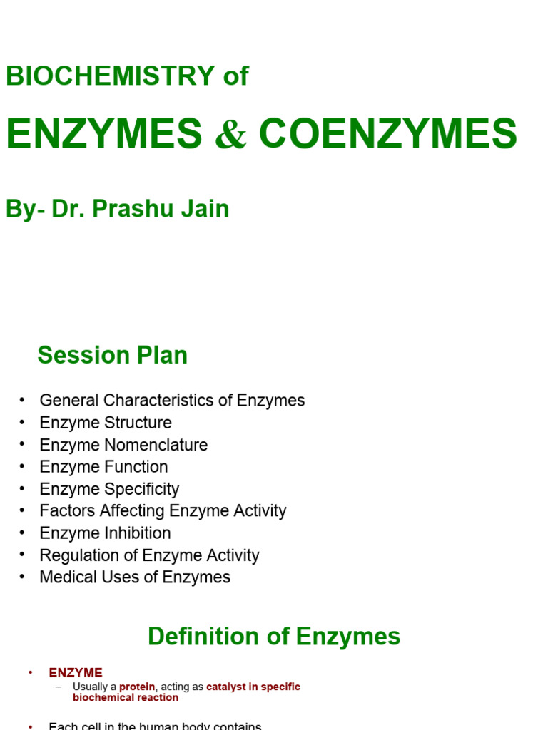 Enzymes - Biochemistry | PDF | Enzyme | Enzyme Inhibitor