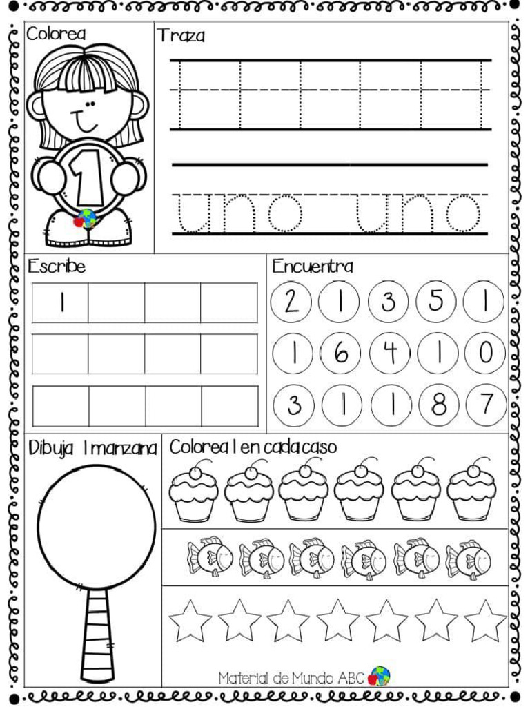 Actividades para Trabajar El Trazo, Conteo e Identificación de Los ...