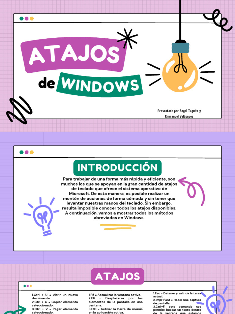 Atajo Windows | PDF | Ventana (informática) | Microsoft Windows