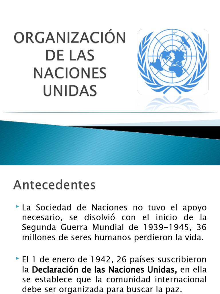 Organización de Las Naciones Unidas | PDF | Naciones Unidas | Relaciones internacionales