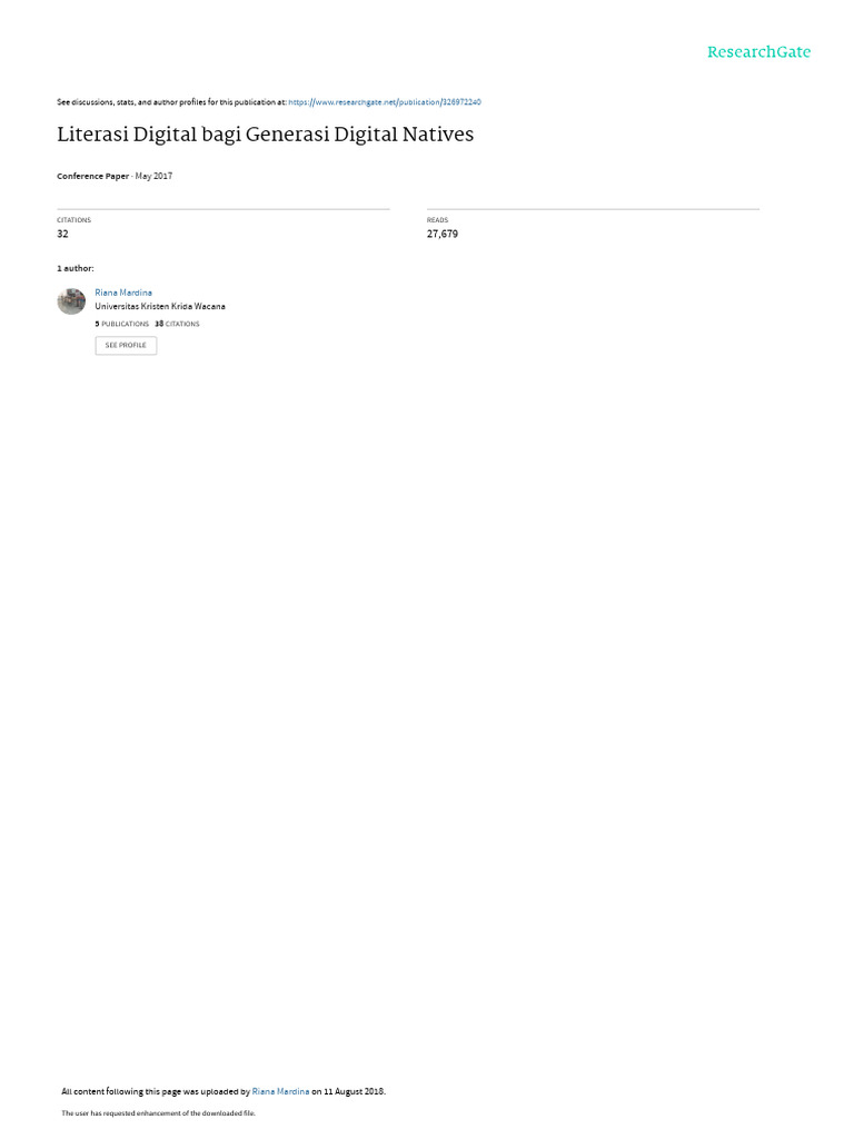 Literasi Digital Bagi Generasi Digital Natives Pdf