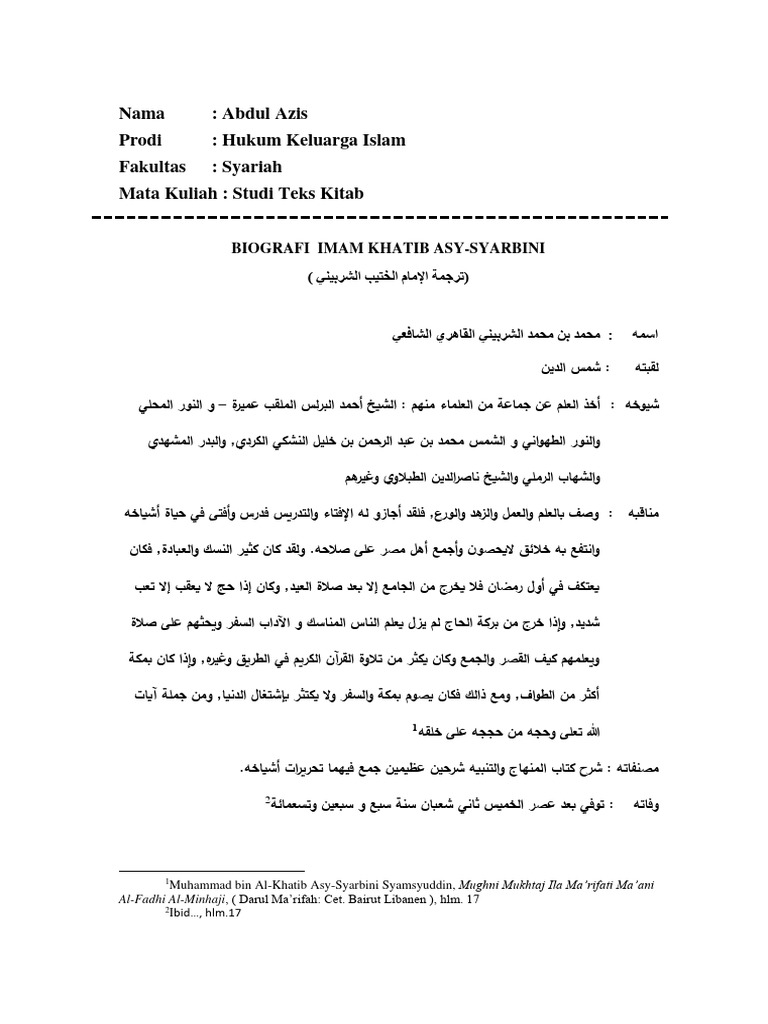 Biografi Khatib Asy | PDF