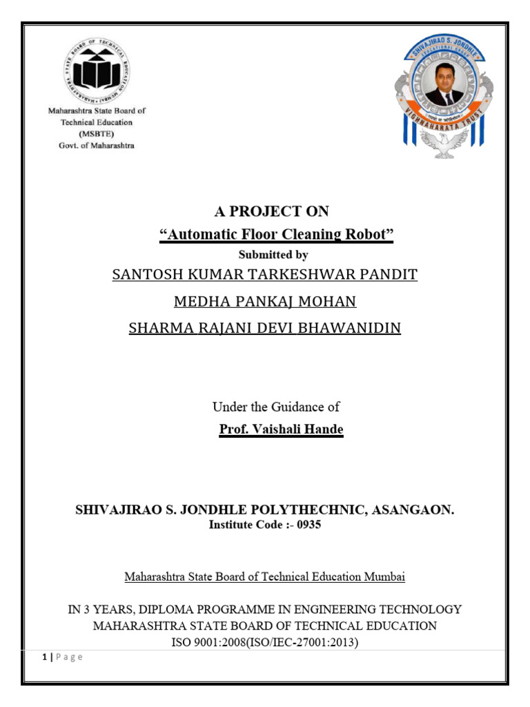 Main Automatic Floor Cleaning Robot | PDF | Arduino | Servomechanism