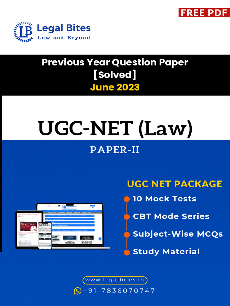Ugc Net Paper II Law 2023 818162 | PDF | Treaty | International Law