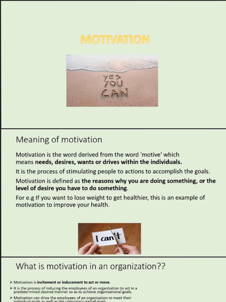 OB Motivation | PDF | Motivational | Motivation