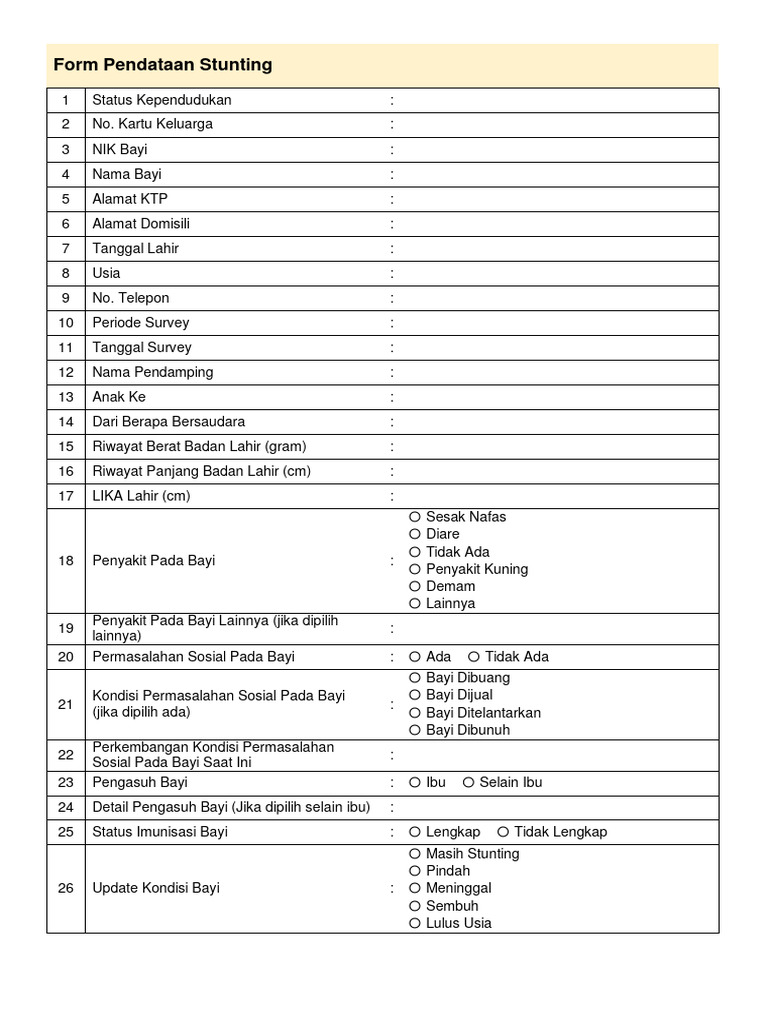 Pendataan Stunting | PDF