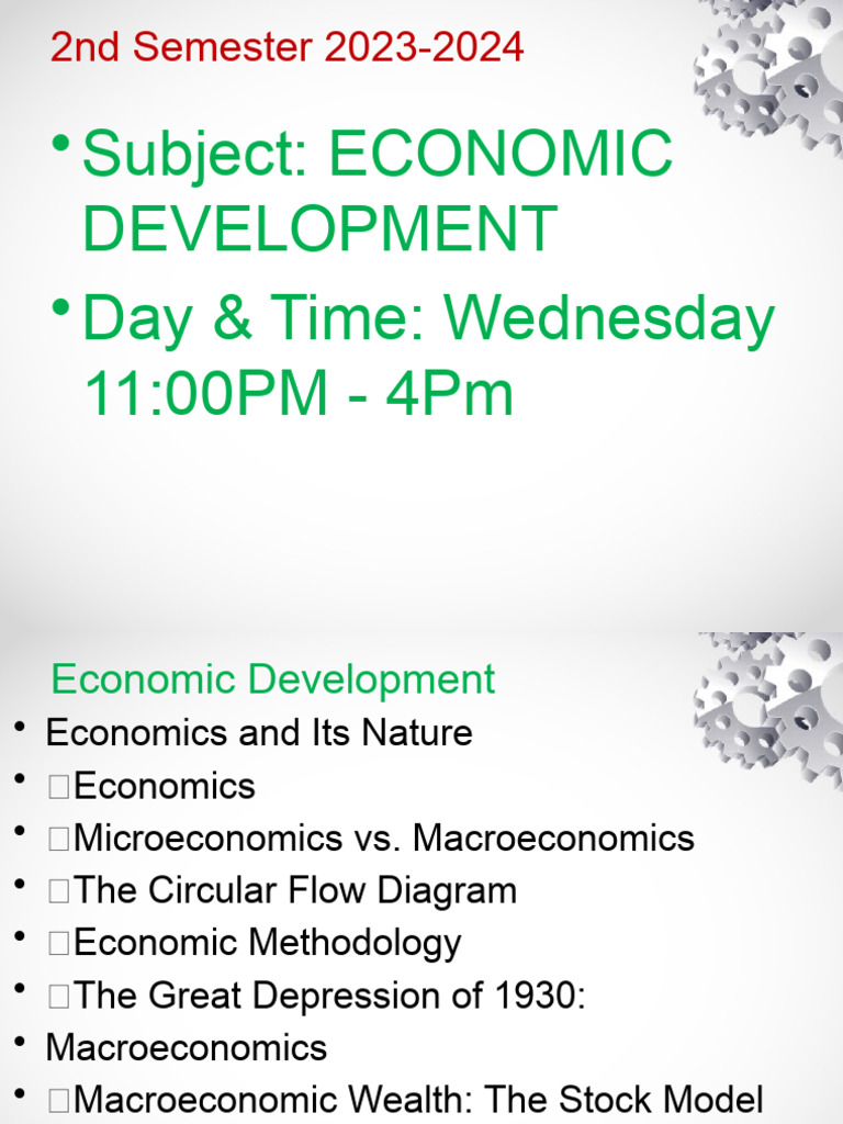 Economic Development PPT Student | PDF | Economics | Microeconomics