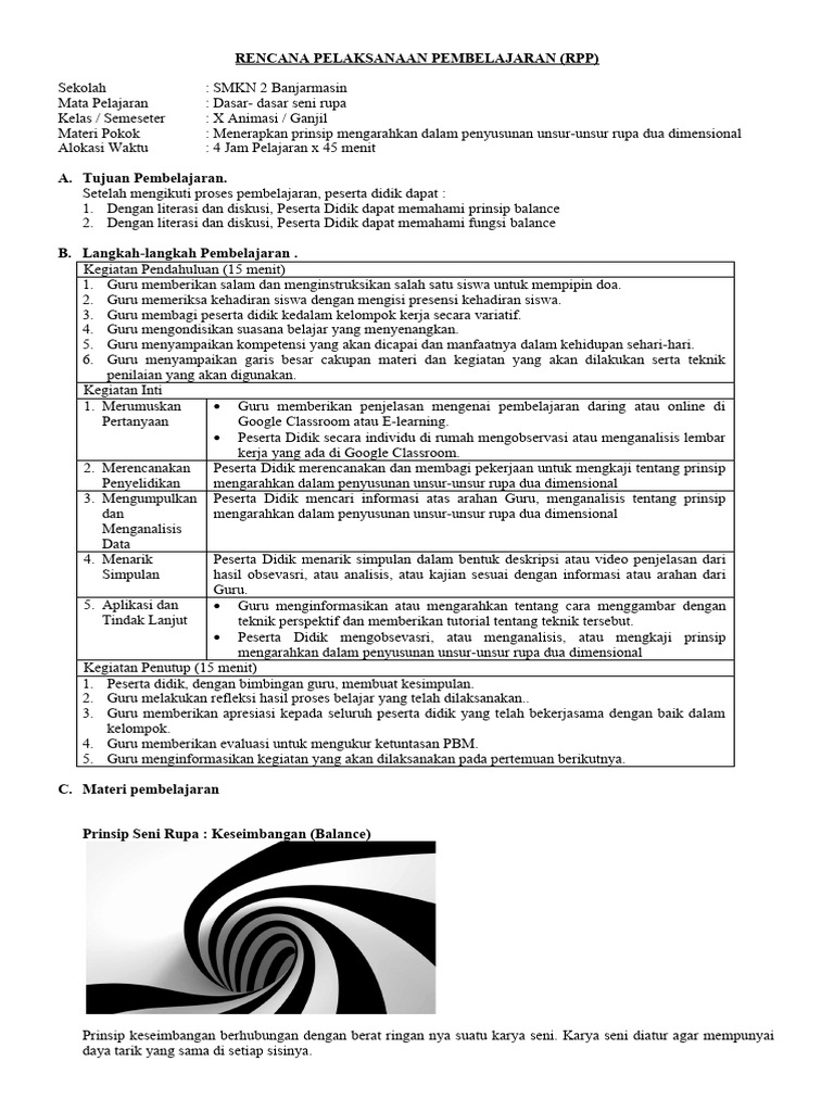 RPP DDSR Menerapkan Prinsip Mengarahkan Dalam Penyusunan Unsur-Unsur ...