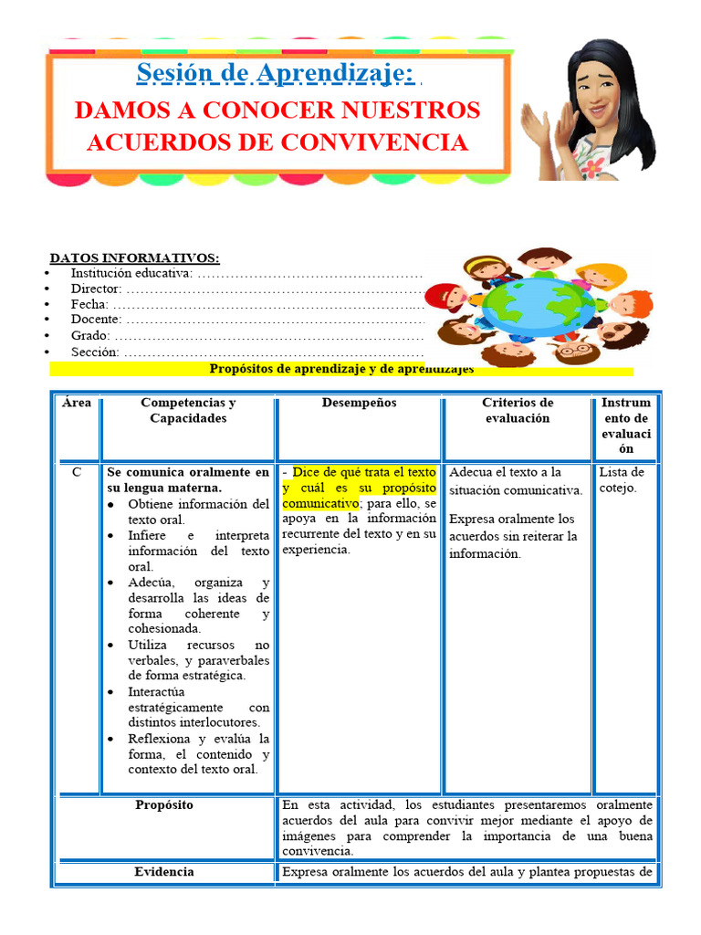 Acuerdos de Convivencia en el Aula | PDF | Evaluación | Modificación de ...