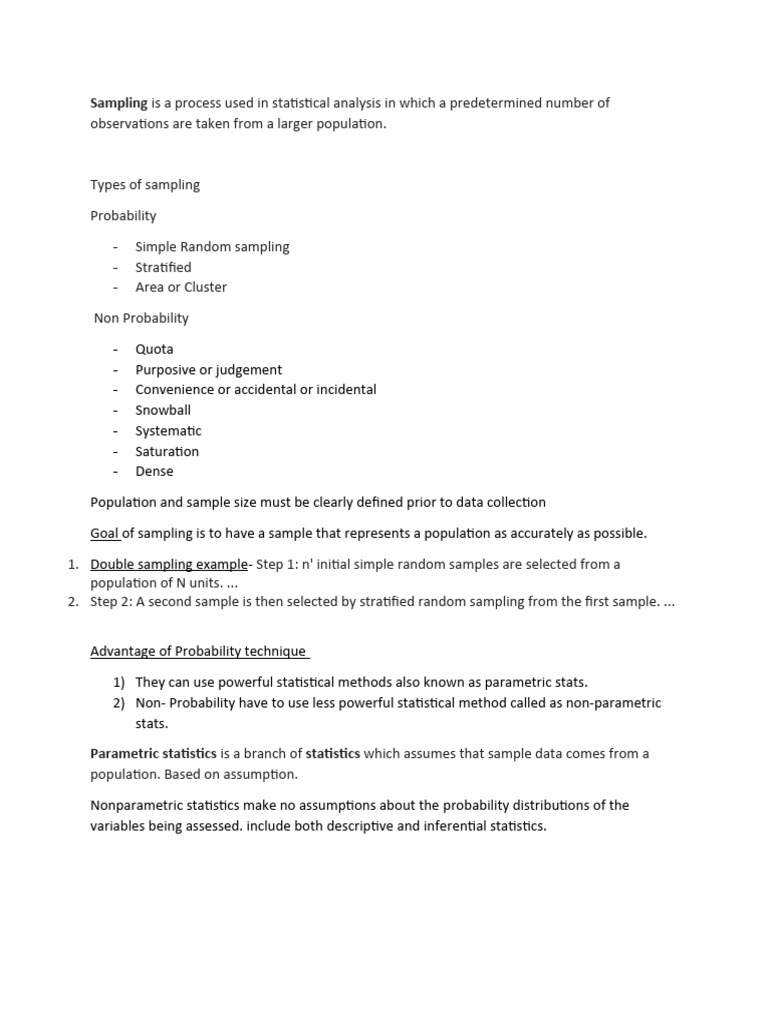 Sampling | PDF | Sampling (Statistics) | Statistics Sampling | PDF | Sampling (Statistics) | Statistics