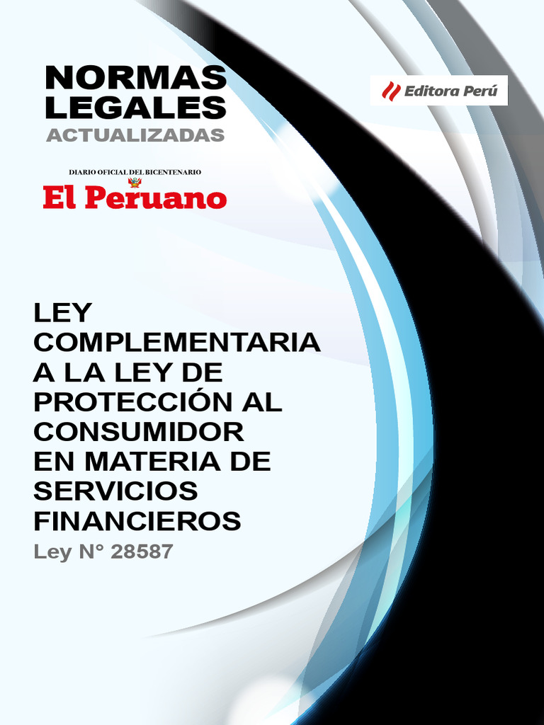 Ley 28587 Ley Complementaria Proteccion Al Consumidor Servicios ...