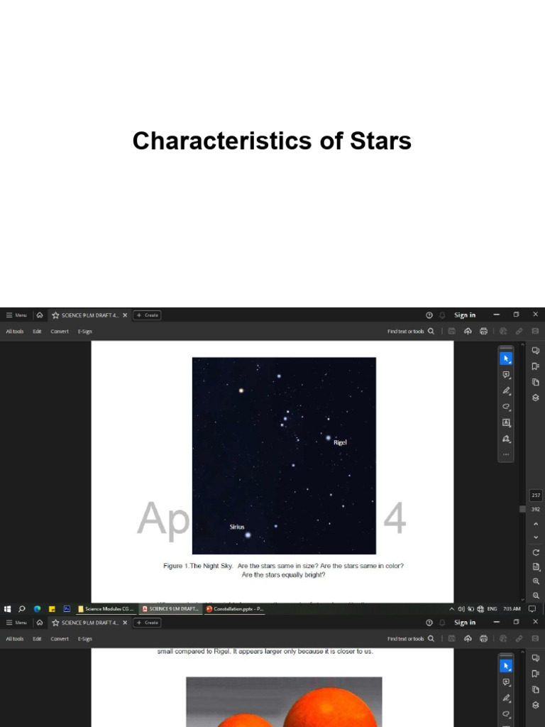 Understanding Star Characteristics and Constellations | PDF