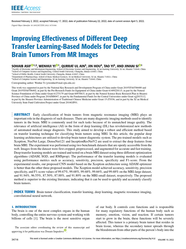 IEEE 2 | PDF | Sensitivity And Specificity | Brain Tumor