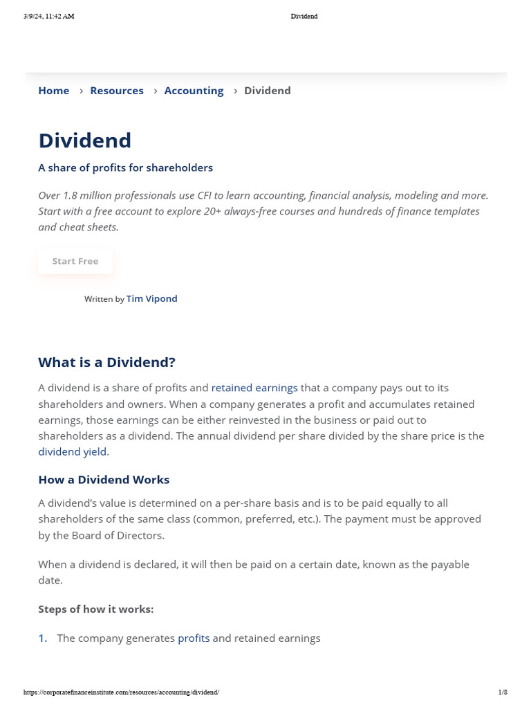 Dividend | PDF | Dividend | Share Repurchase