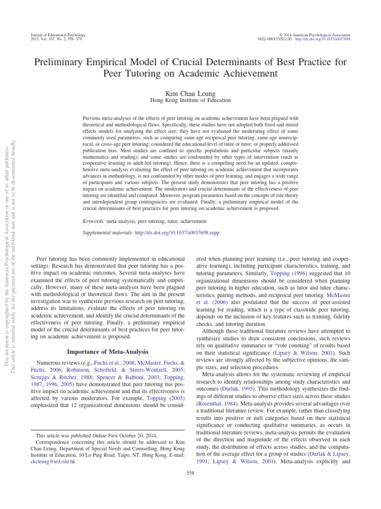 Preliminary Empirical Model of Crucial Determinants of Best Practice ...
