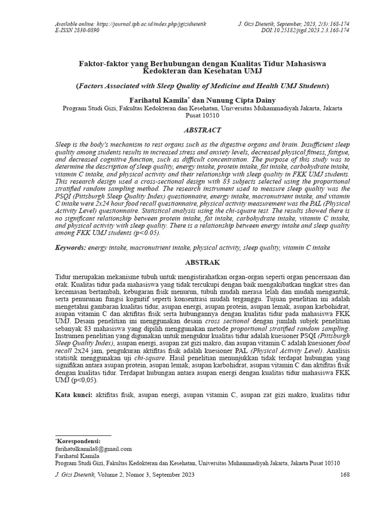 48756-Article Text-240699-1-10-20231001 | PDF | Sleep | Determinants Of Health