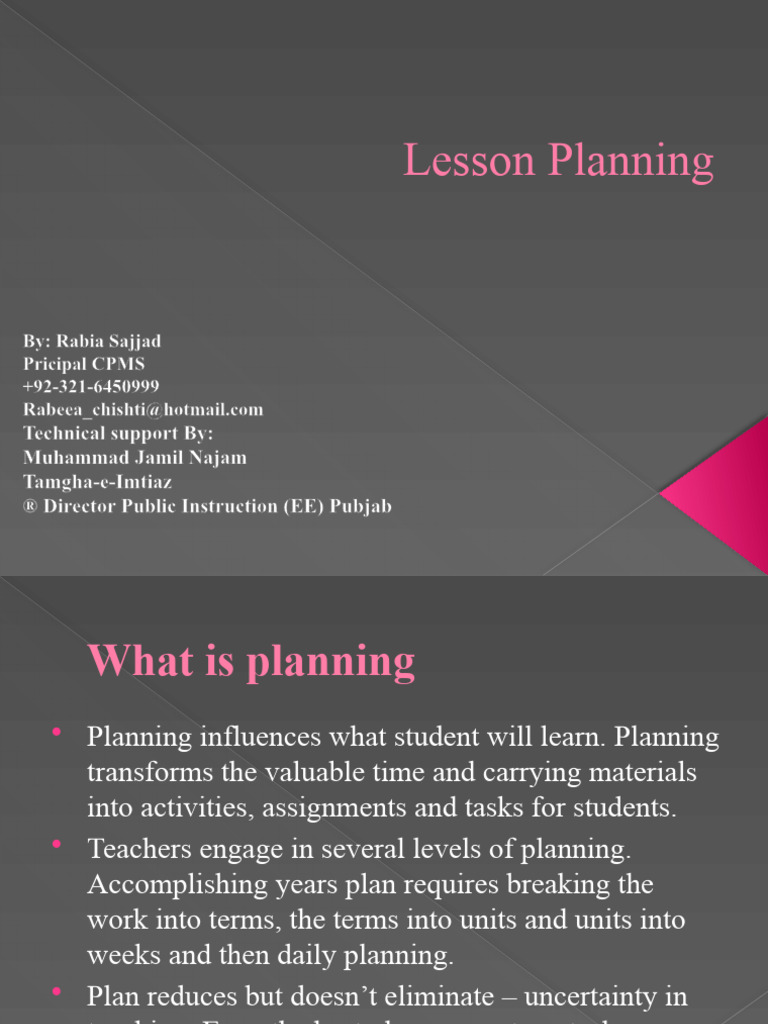 Lesson Planning | PDF | Lesson Plan | Teachers