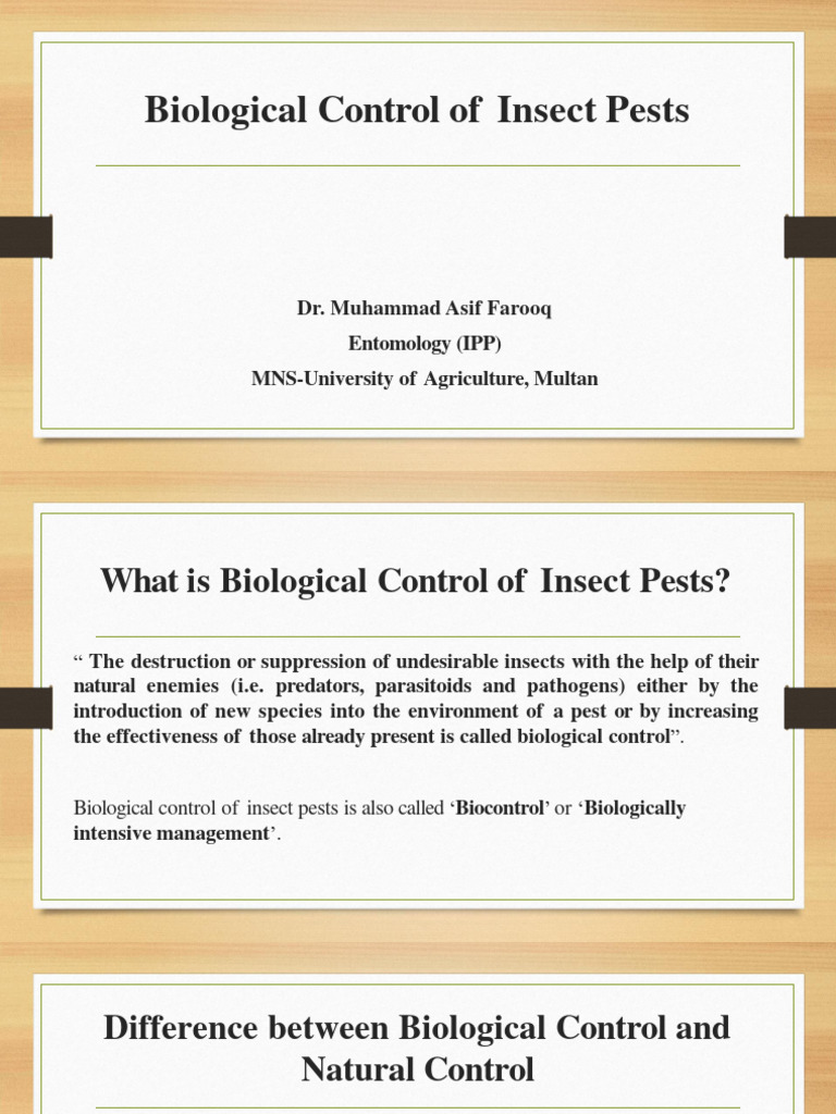 Biological Control of Insect Pests | PDF | Parasitism | Biological Pest ...