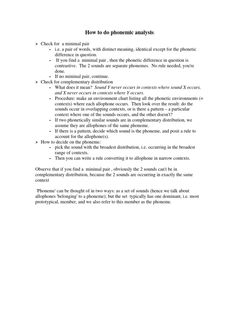 Phonemic Analysis | PDF | Foreign Language Studies