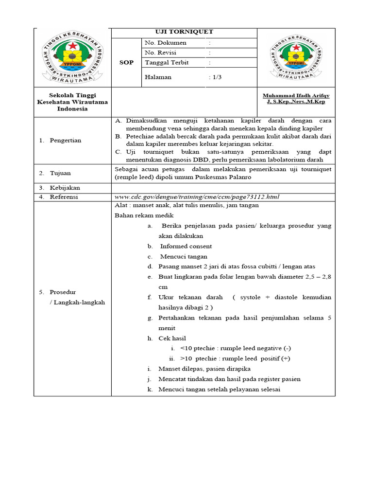 SOP Uji Orniquet | PDF