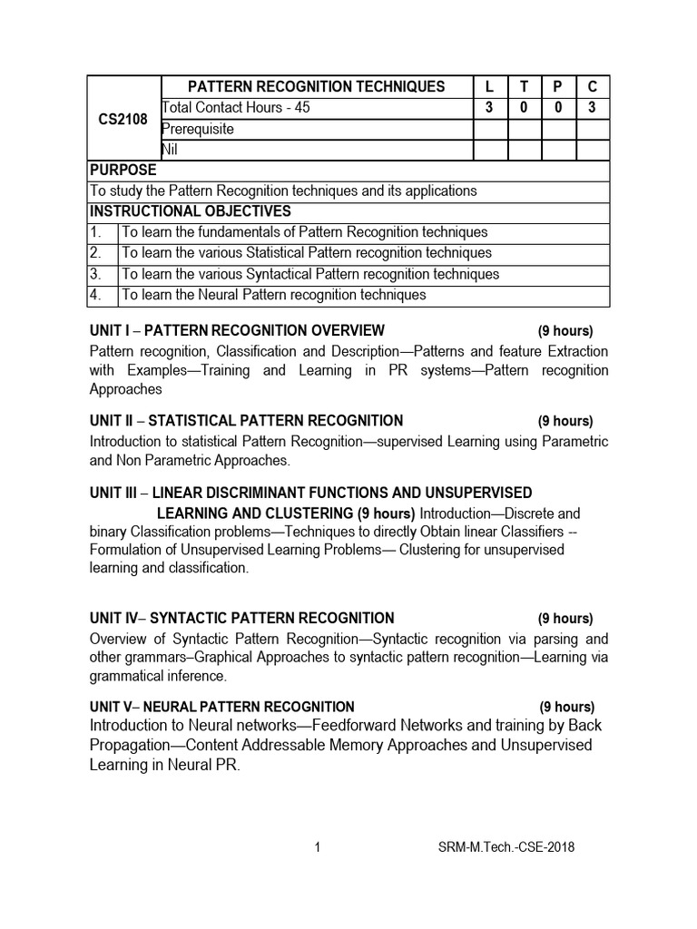9 Hours | PDF | Pattern Recognition | Statistical Classification