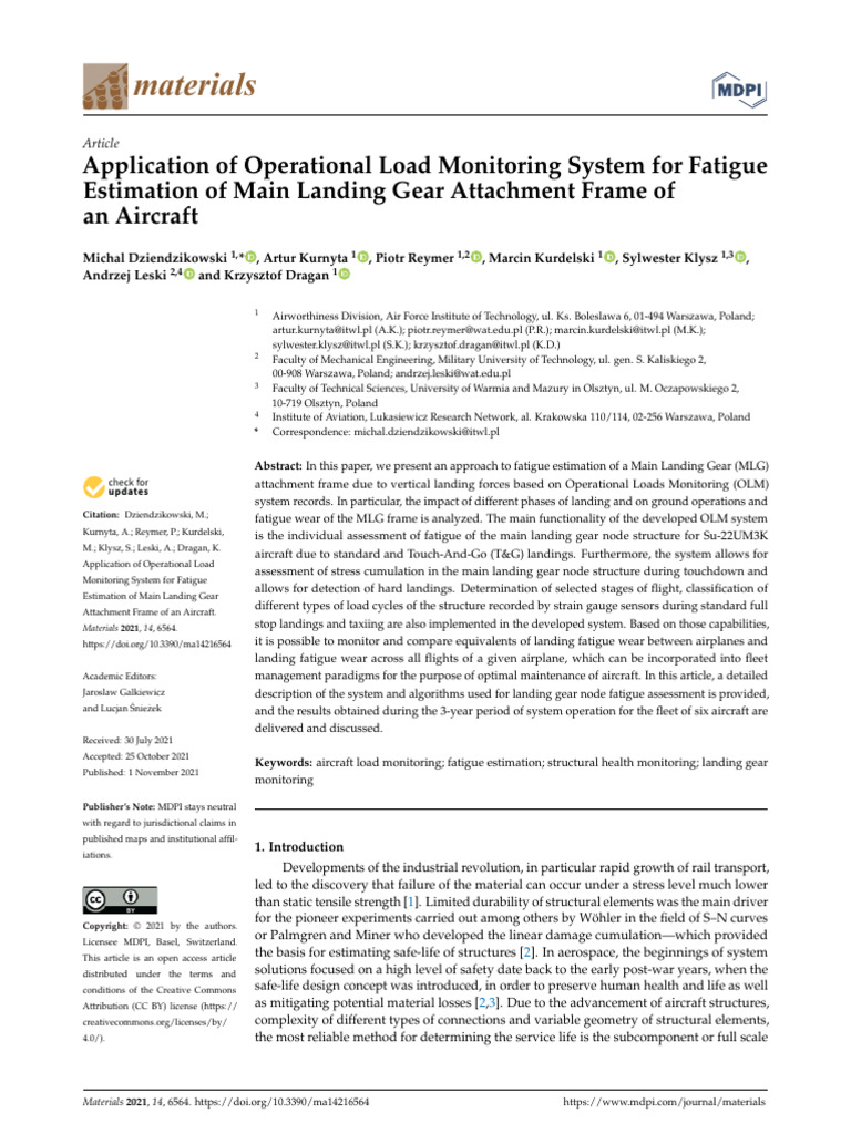 Application of Operational Load Monitoring System for Fatigue ...