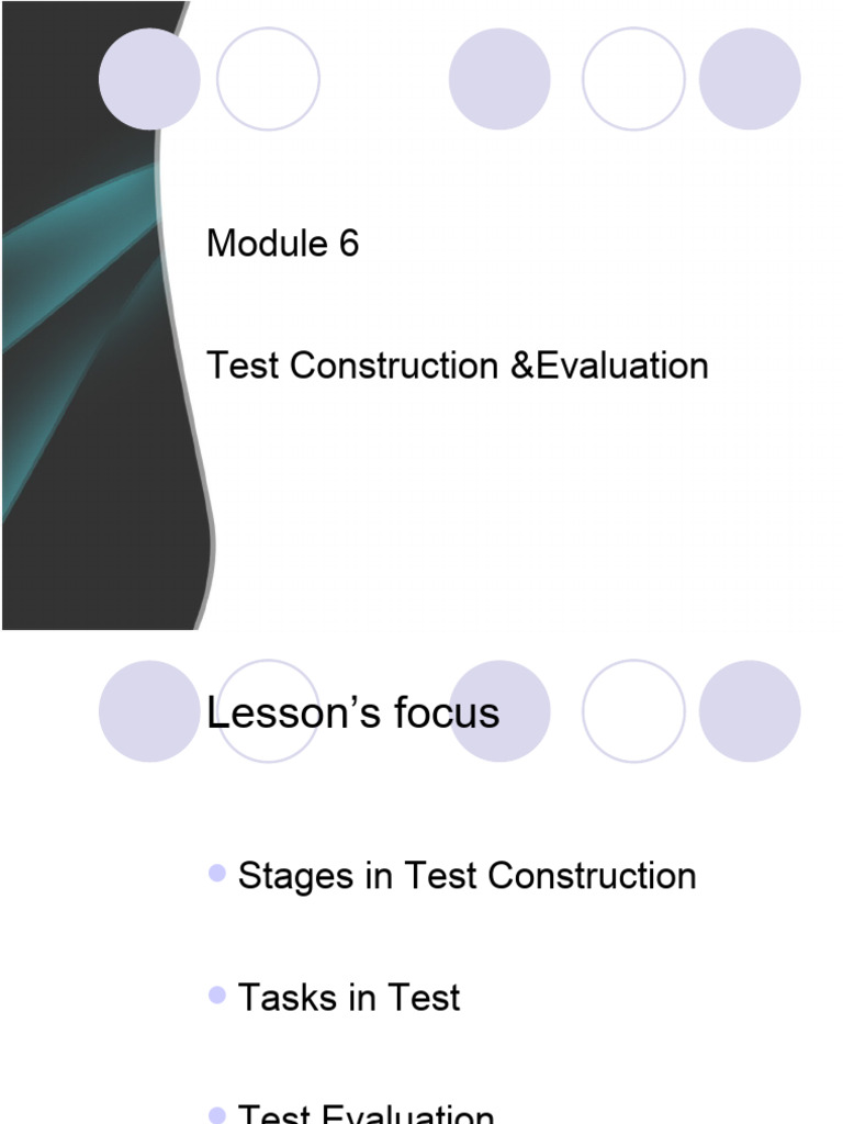 Dokumen - Tips Module 6 Test Construction Evaluation Lessons Focus ...