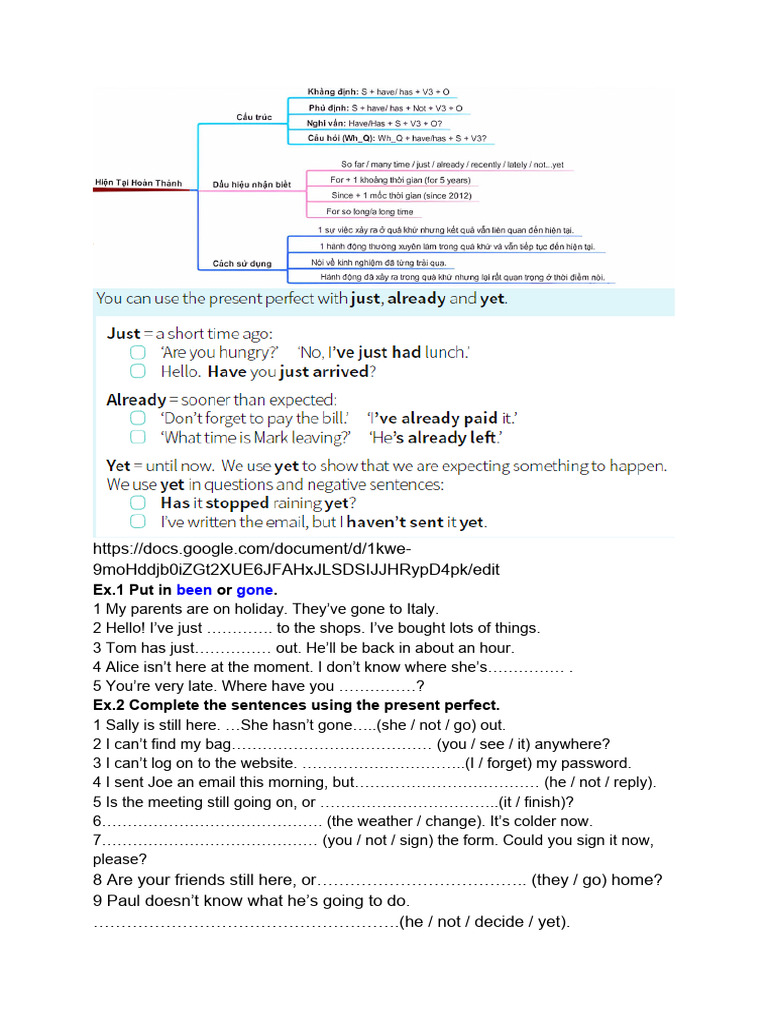 Present Perfect Tense Exercises | PDF | Career & Growth | Home & Garden