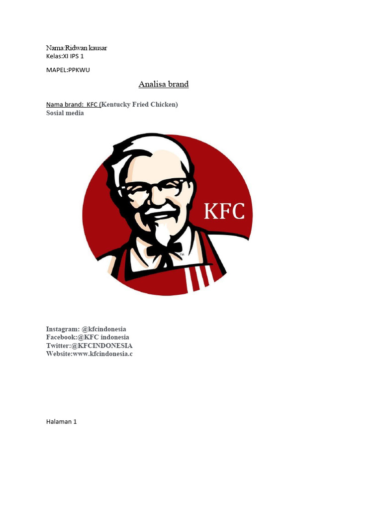 analisa brand KFC(KENTUCKY FRIED CHICKEN) | PDF