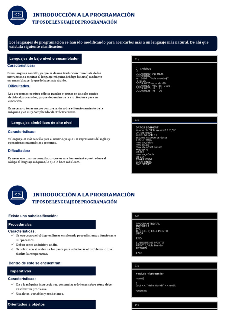 Introdución A La Programación | PDF | Programación de computadoras | Lenguaje de programación