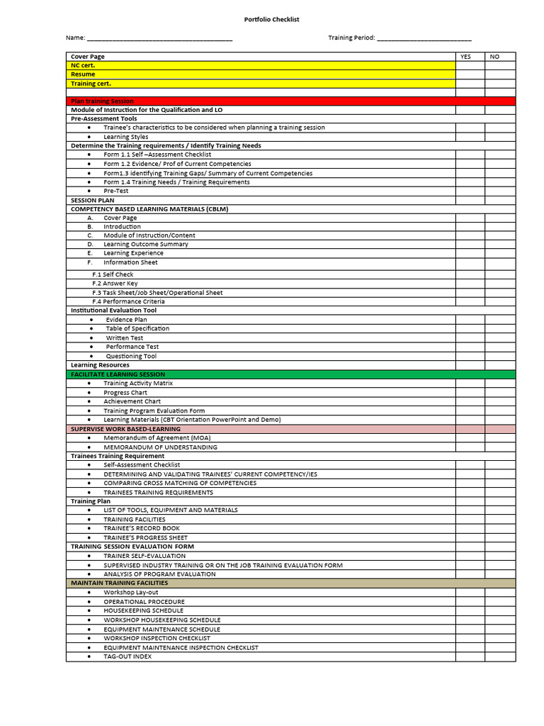 1 Portfolio-Checklist | PDF | Program Evaluation | Evaluation