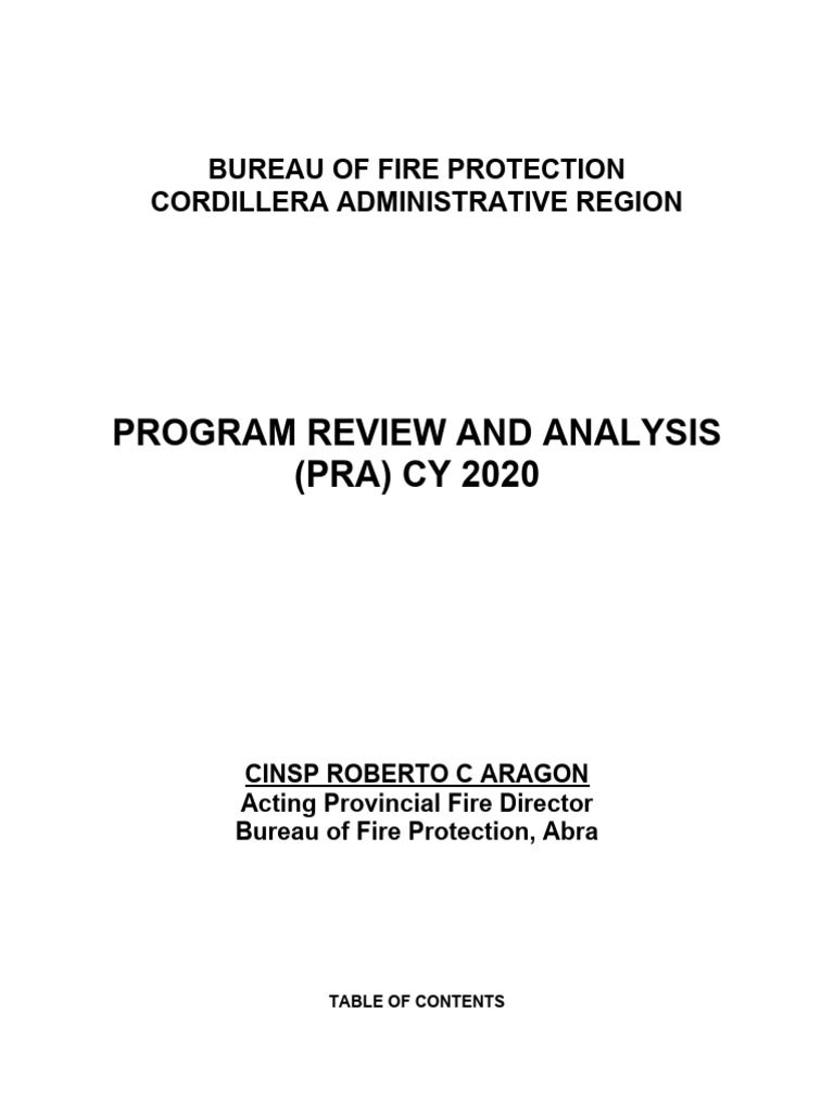 Bfp-Car Abra Comprehensive Pra | PDF | Fires | Safety
