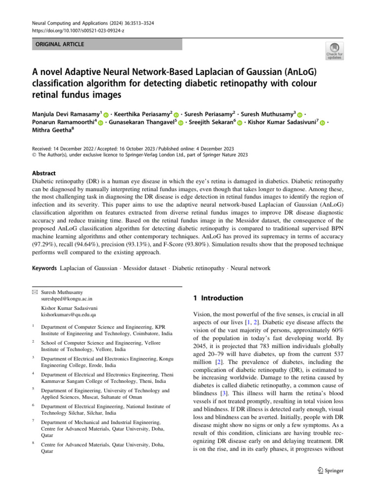 A Novel Adaptive Neural Network Based Laplacian of Gaussian AnLoG ... A Novel Adaptive Neural Network Based Laplacian of Gaussian AnLoG ...