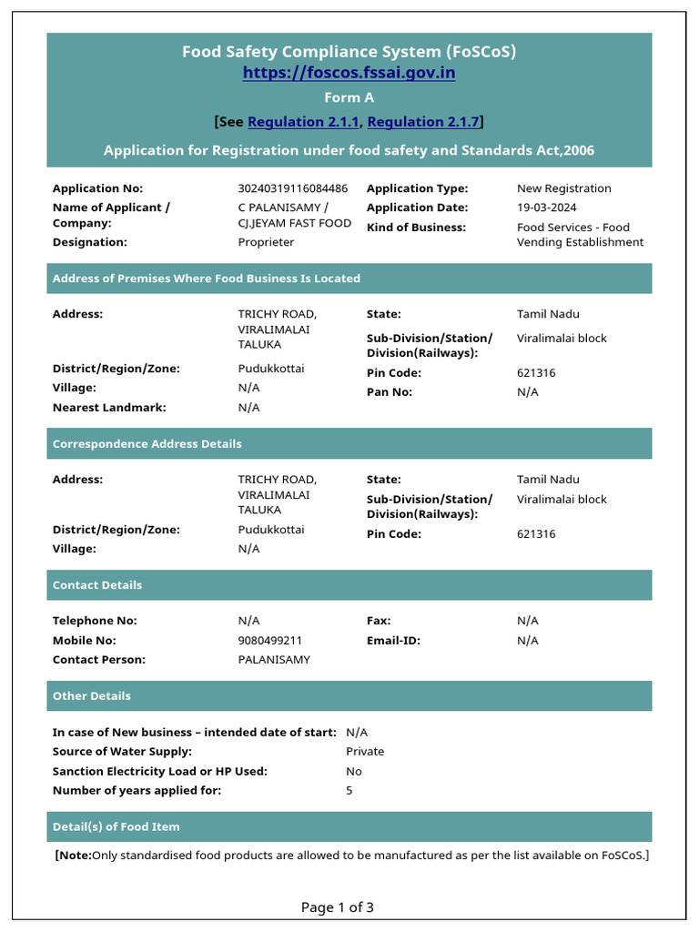 Application | PDF | Food Safety