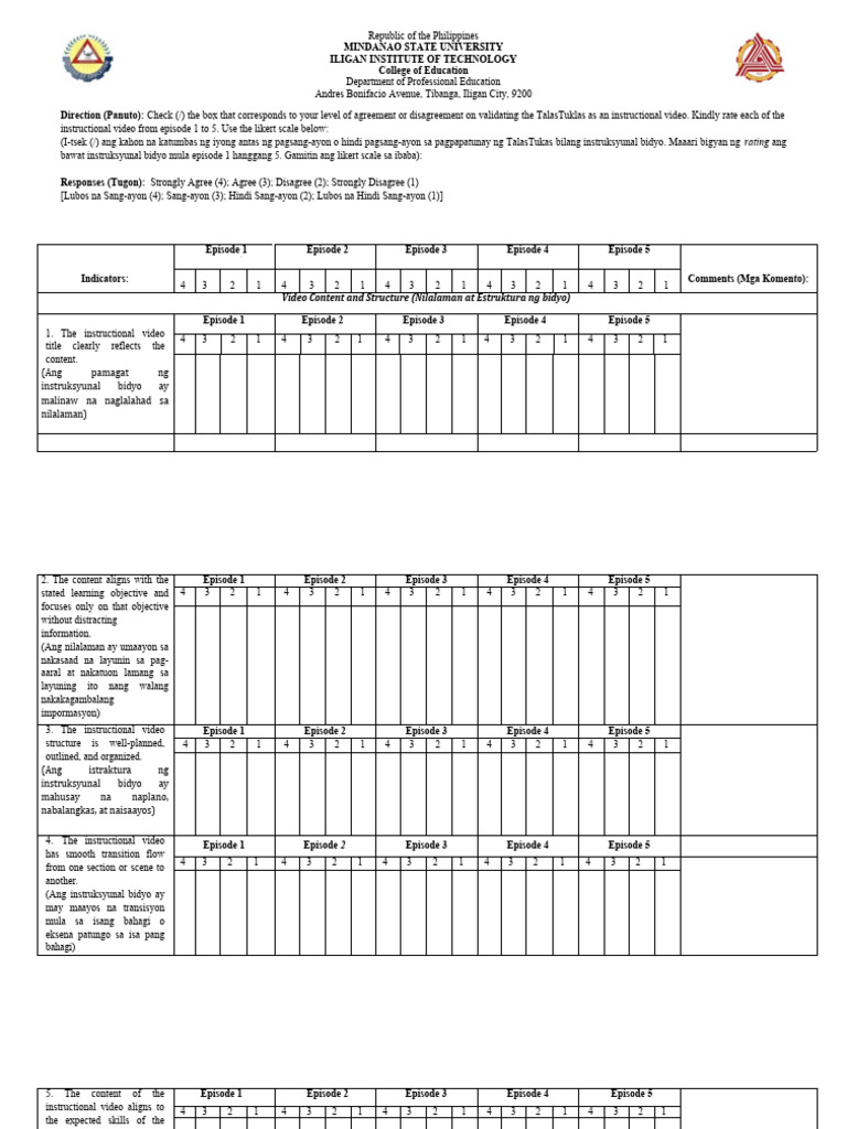 Revised Questionnaire TalasTuklas | PDF | Icon (Computing) | Cognition