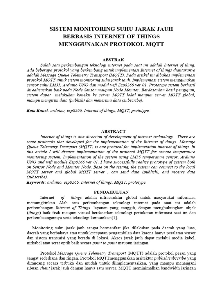 Sistem Monitoring Suhu Jarak Jauh | PDF